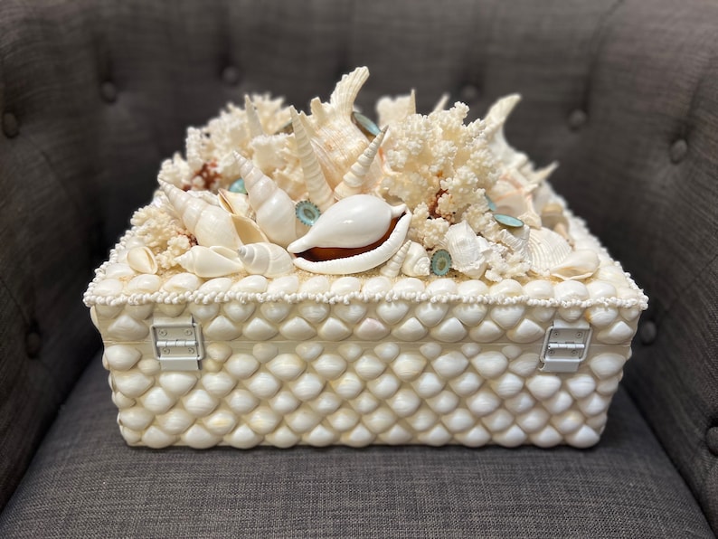 Custom Seashell Jewelry Box, Seashell Art, Decorative Box, Shell Art ...
