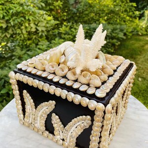 Custom Seashell Jewelry Box, Seashell Art, Decorative Box, Shell Art ...