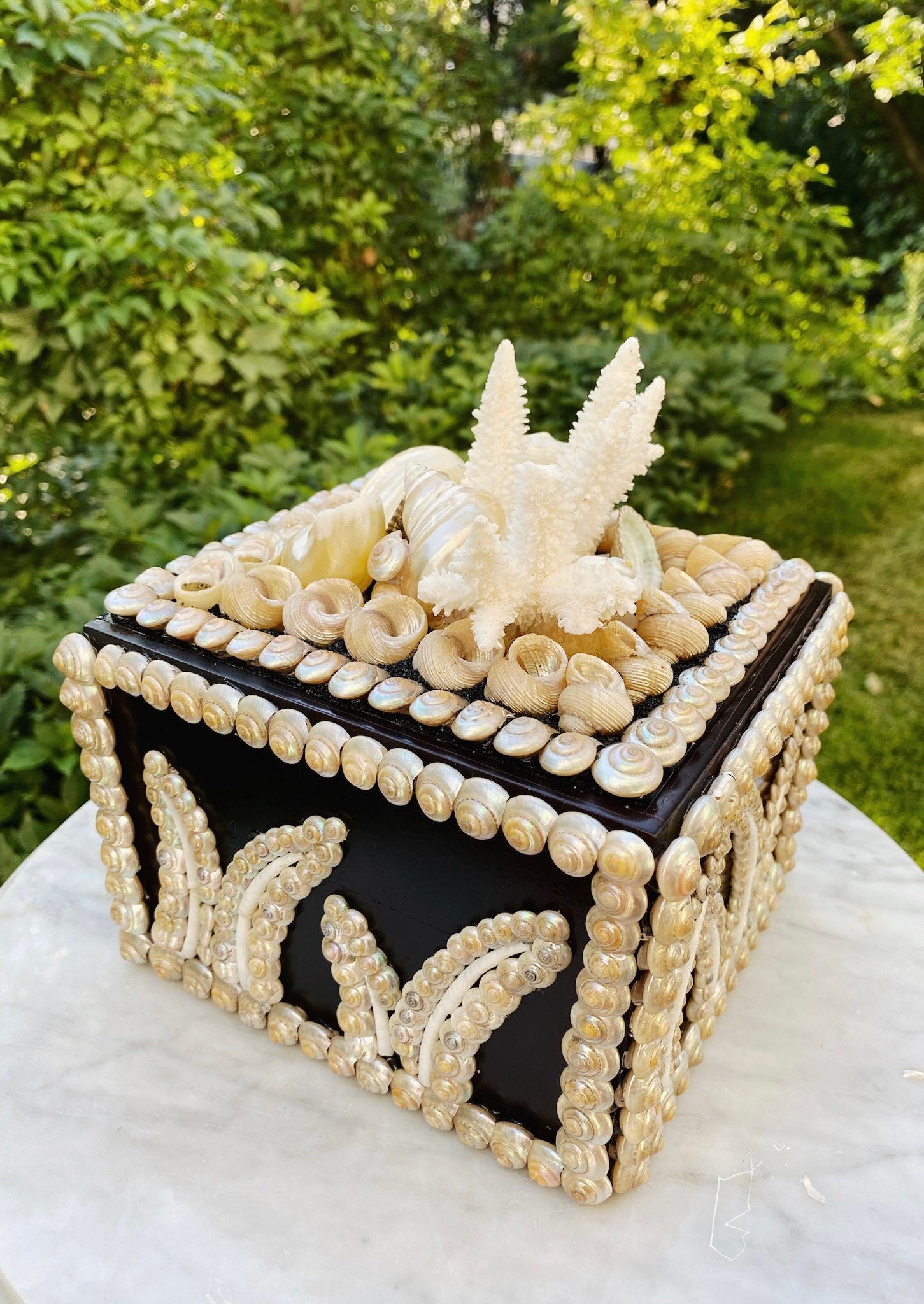 Custom Seashell Jewelry Box, Seashell Art, Decorative Box, Shell Art ...