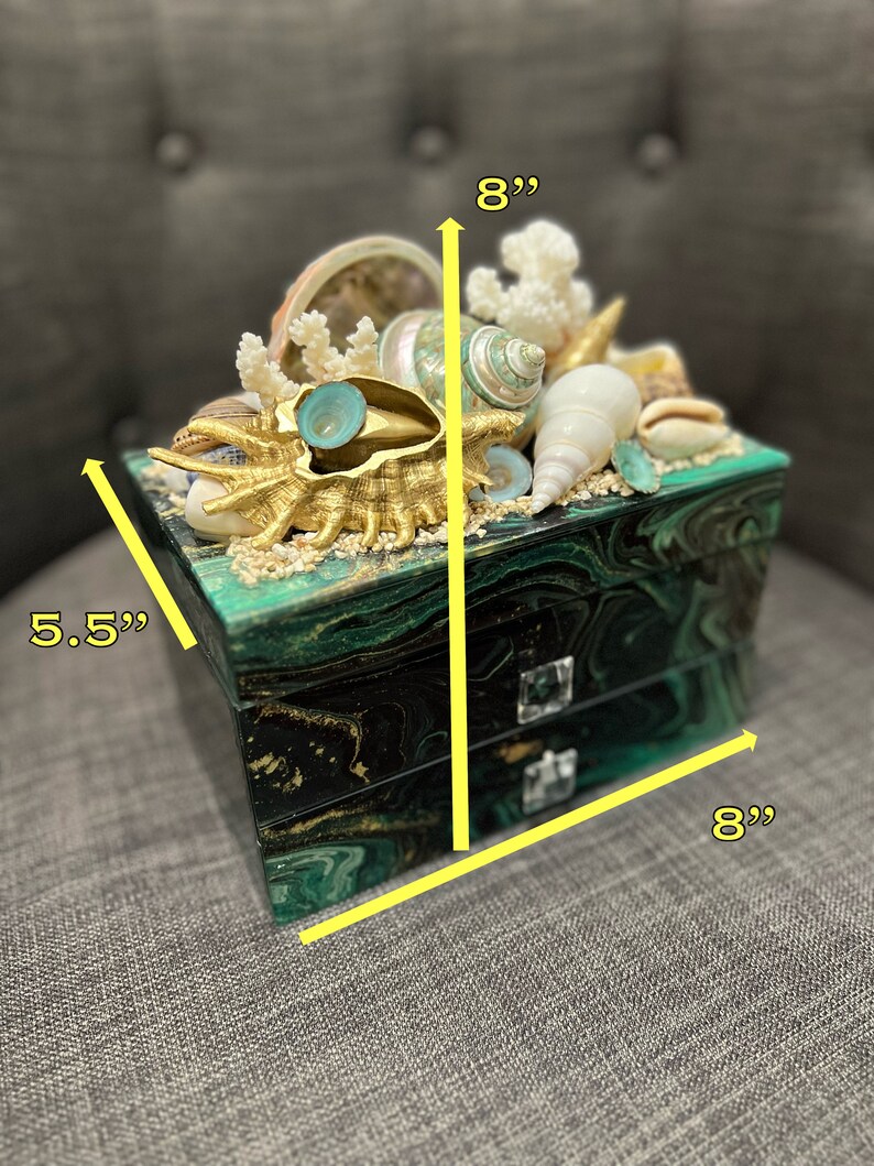Custom Seashell Jewelry Box, Seashell Art, Decorative Box, Shell Art ...
