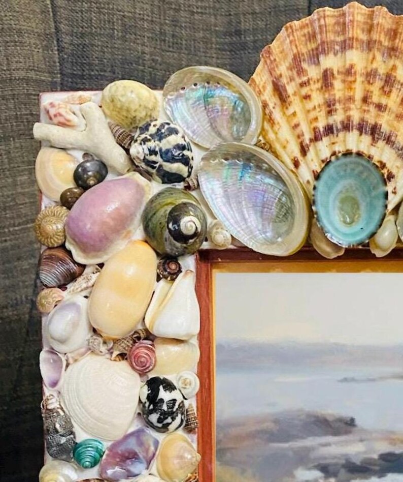 Seashell Picture Frame, Seashell Art, Decorative Shell Frame, Shell Art ...