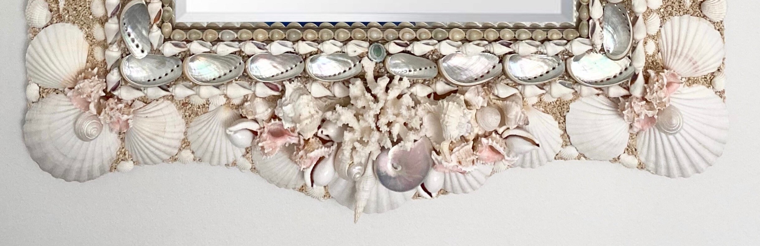 Seashell Mirror, Seashell Art, Hanging Shell Mirror, Shell Art, Coastal ...