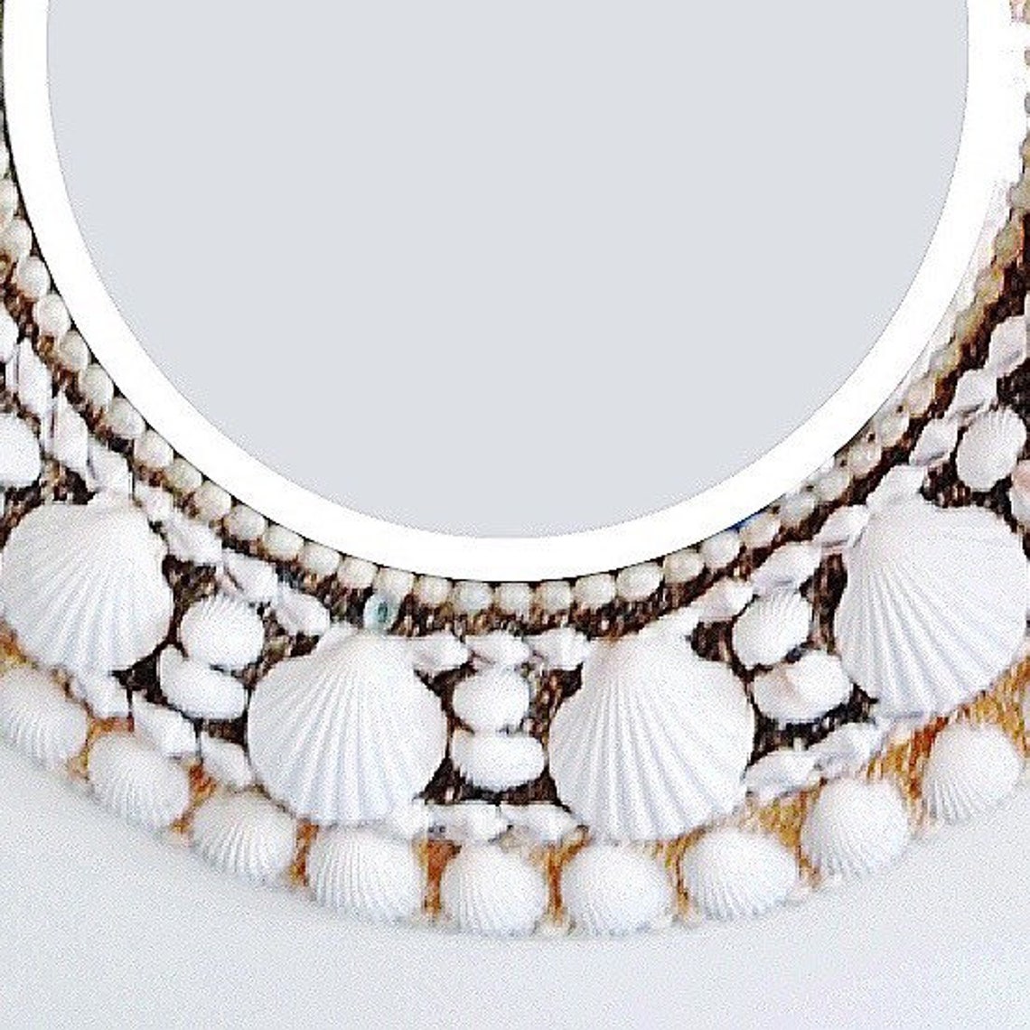 Seashell Mirror, Seashell Art, Hanging Shell Mirror, Shell Art, Coastal ...