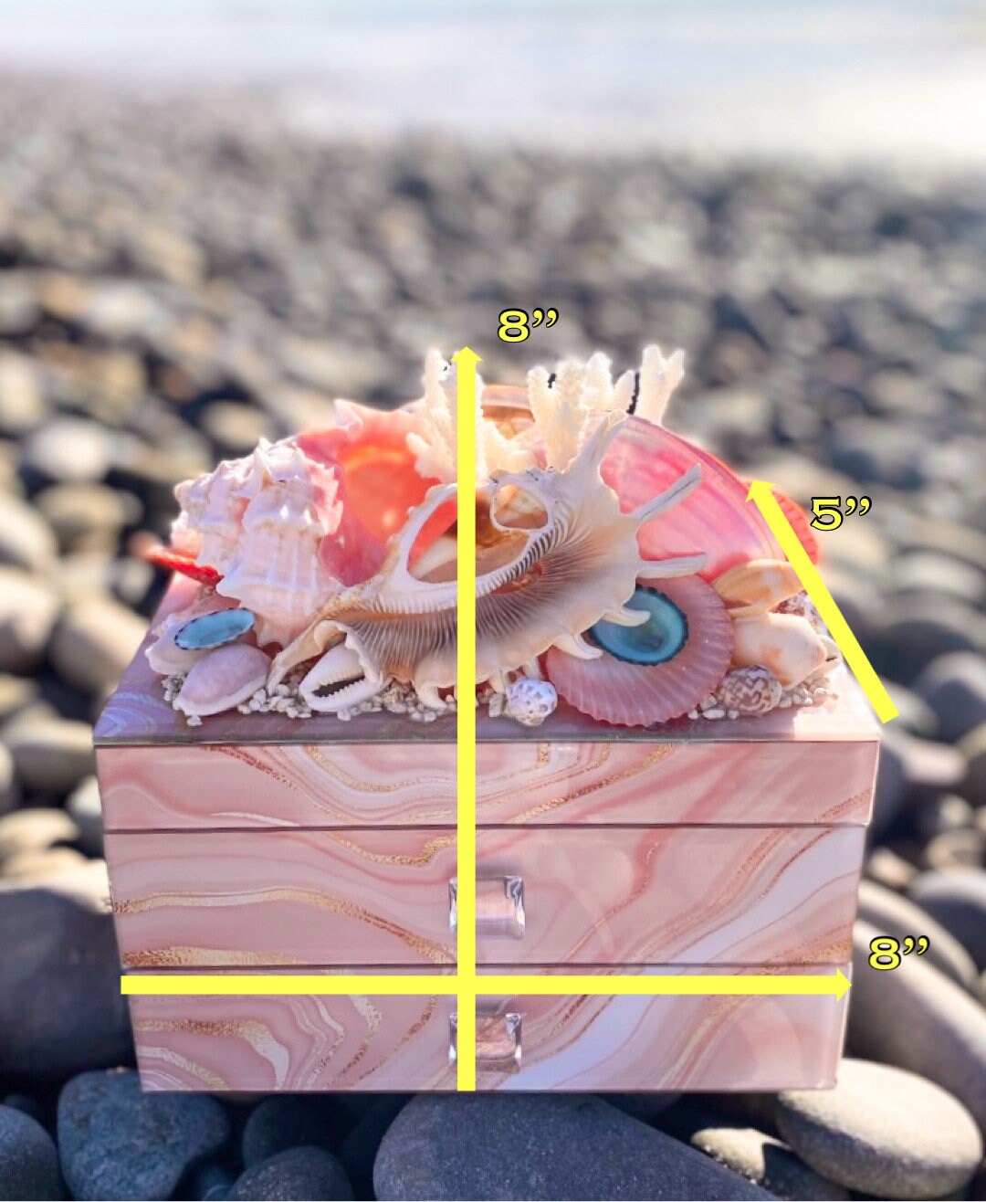 Custom Seashell Jewelry Box, Seashell Art, Decorative Box, Shell Art ...