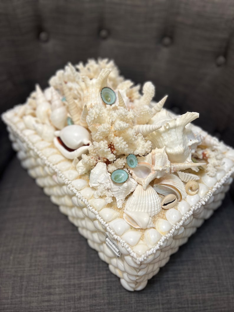 Custom Seashell Jewelry Box, Seashell Art, Decorative Box, Shell Art ...