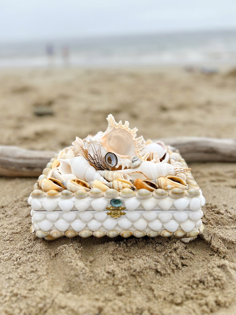 Custom Seashell Jewelry Box, Seashell Art, Decorative Box, Shell Art ...
