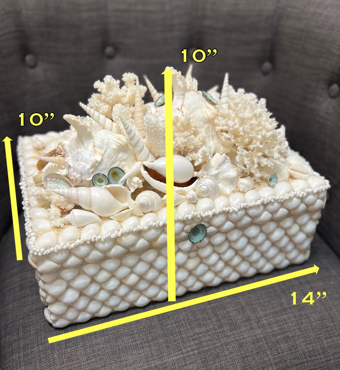 Custom Seashell Jewelry Box, Seashell Art, Decorative Box, Shell Art ...
