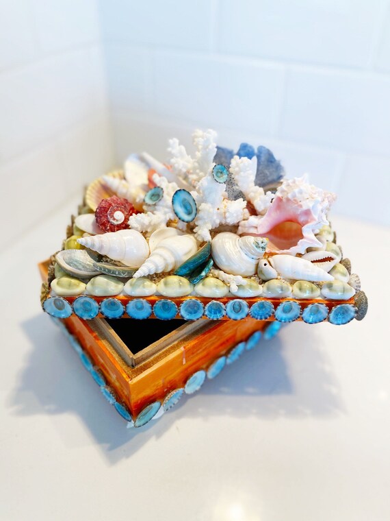Custom Seashell Jewelry Box Seashell Art Decorative Box | Etsy