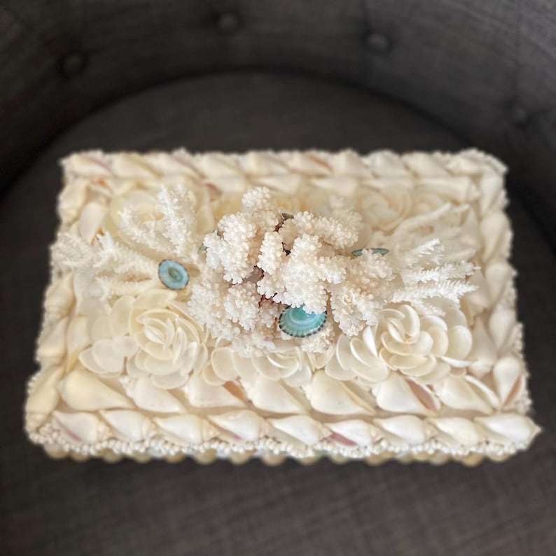 Custom Seashell Jewelry Box, Seashell Art, Decorative Box, Shell Art ...