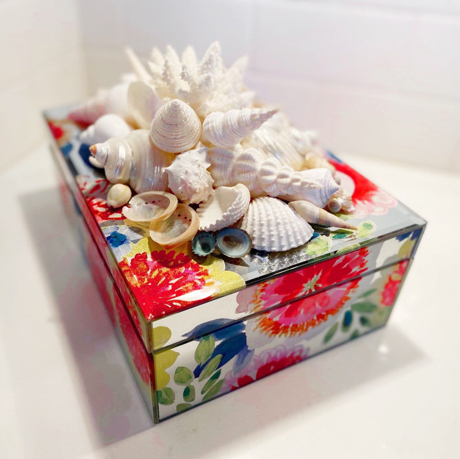 Custom Seashell Jewelry Box, Seashell Art, Decorative Box, Shell Art ...