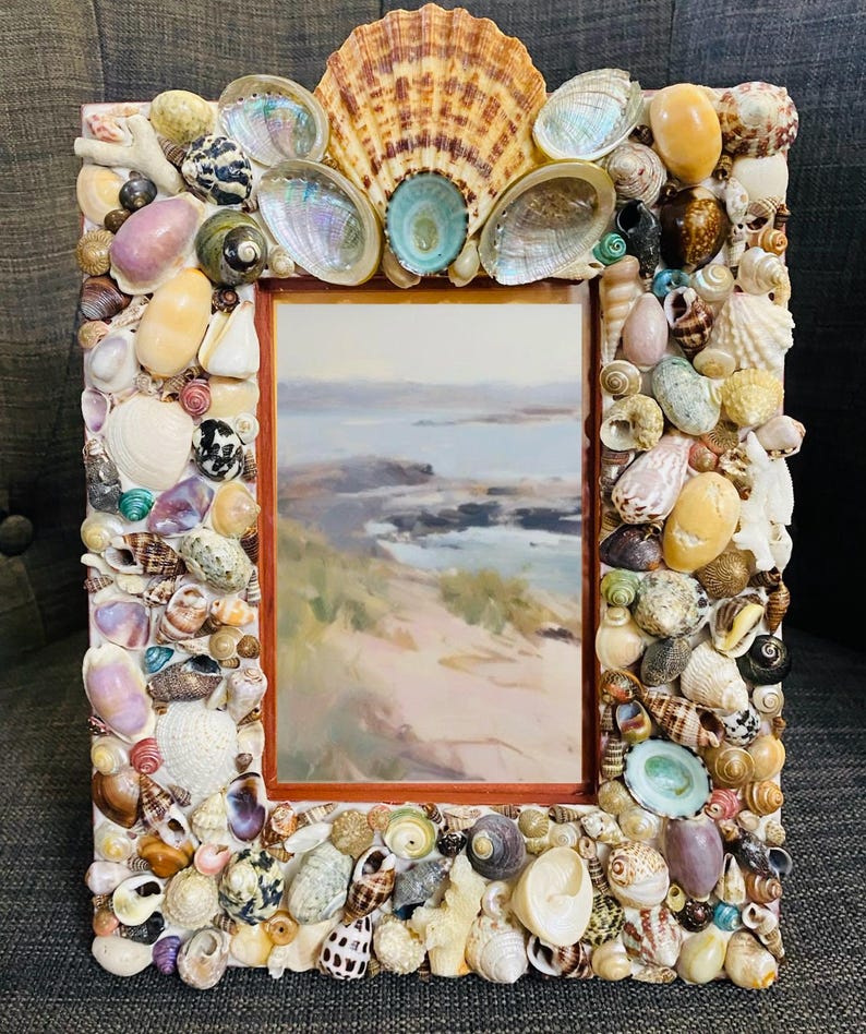 Seashell Picture Frame, Seashell Art, Decorative Shell Frame, Shell Art ...