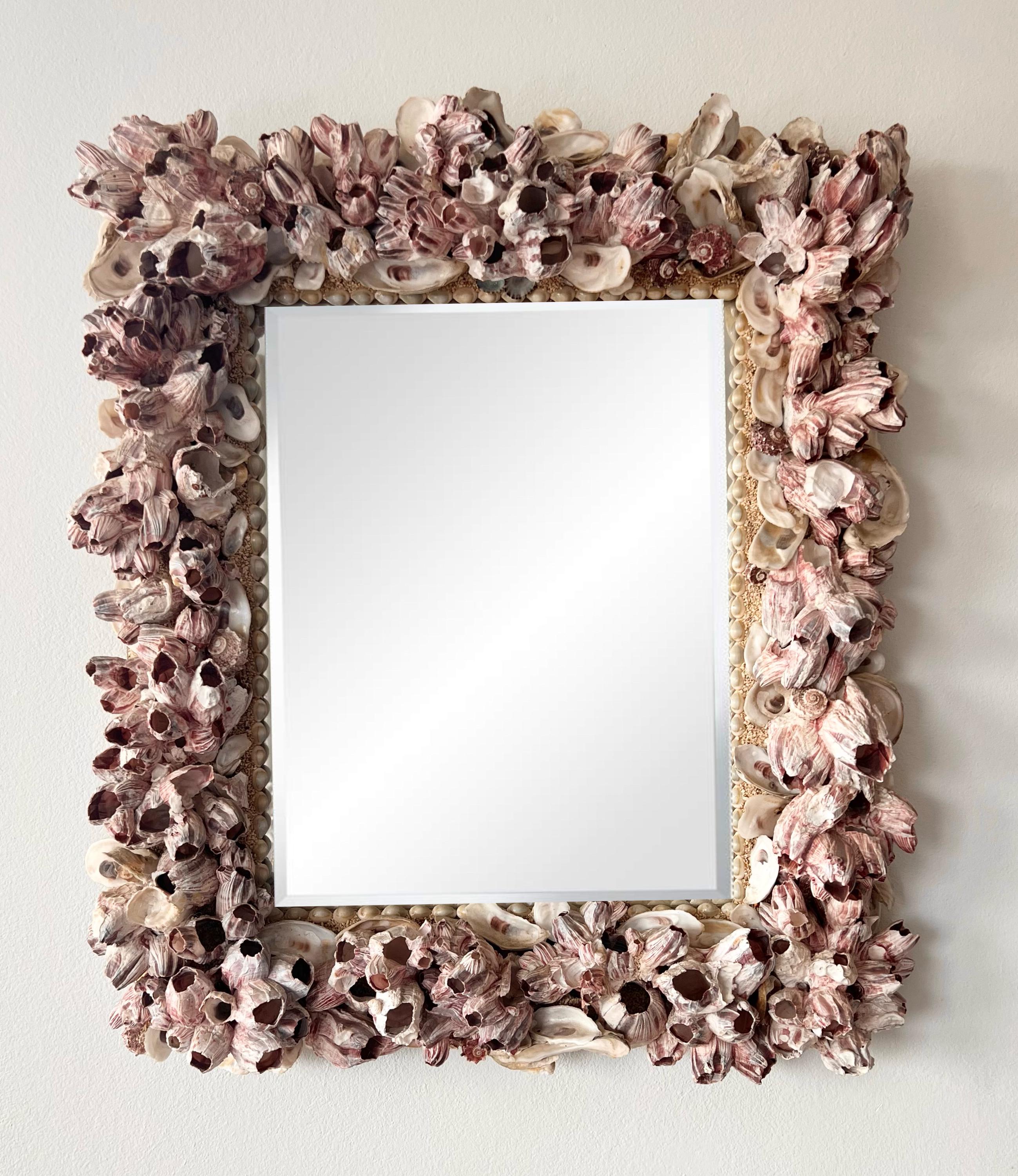 Seashell Mirror, Seashell Art, Hanging Shell Mirror, Shell Art, Coastal ...