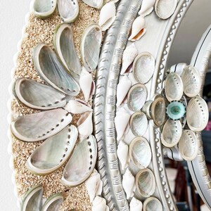 Seashell Mirror, Seashell Art, Hanging Shell Mirror, Shell Art, Coastal ...