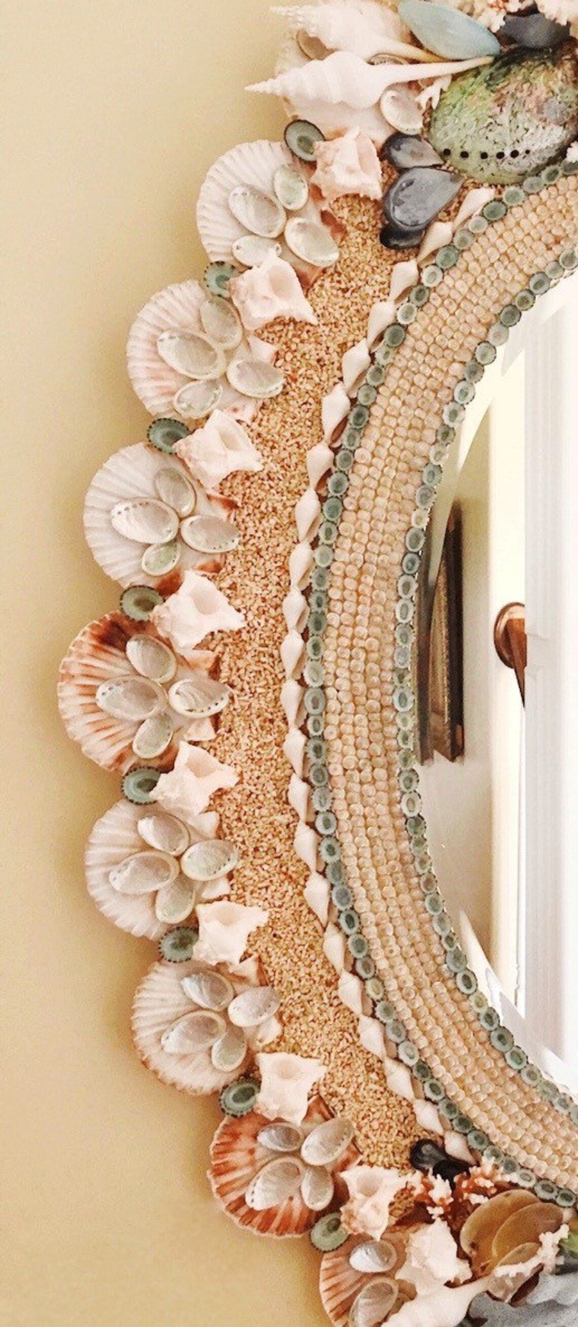 Seashell Mirror Seashell Art Hanging Shell Mirror Shell - Etsy