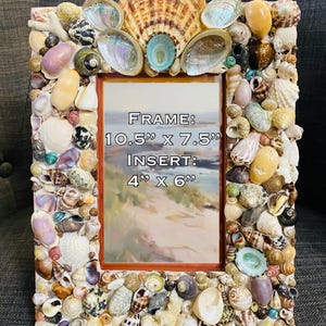 Seashell Picture Frame, Seashell Art, Decorative Shell Frame, Shell Art ...