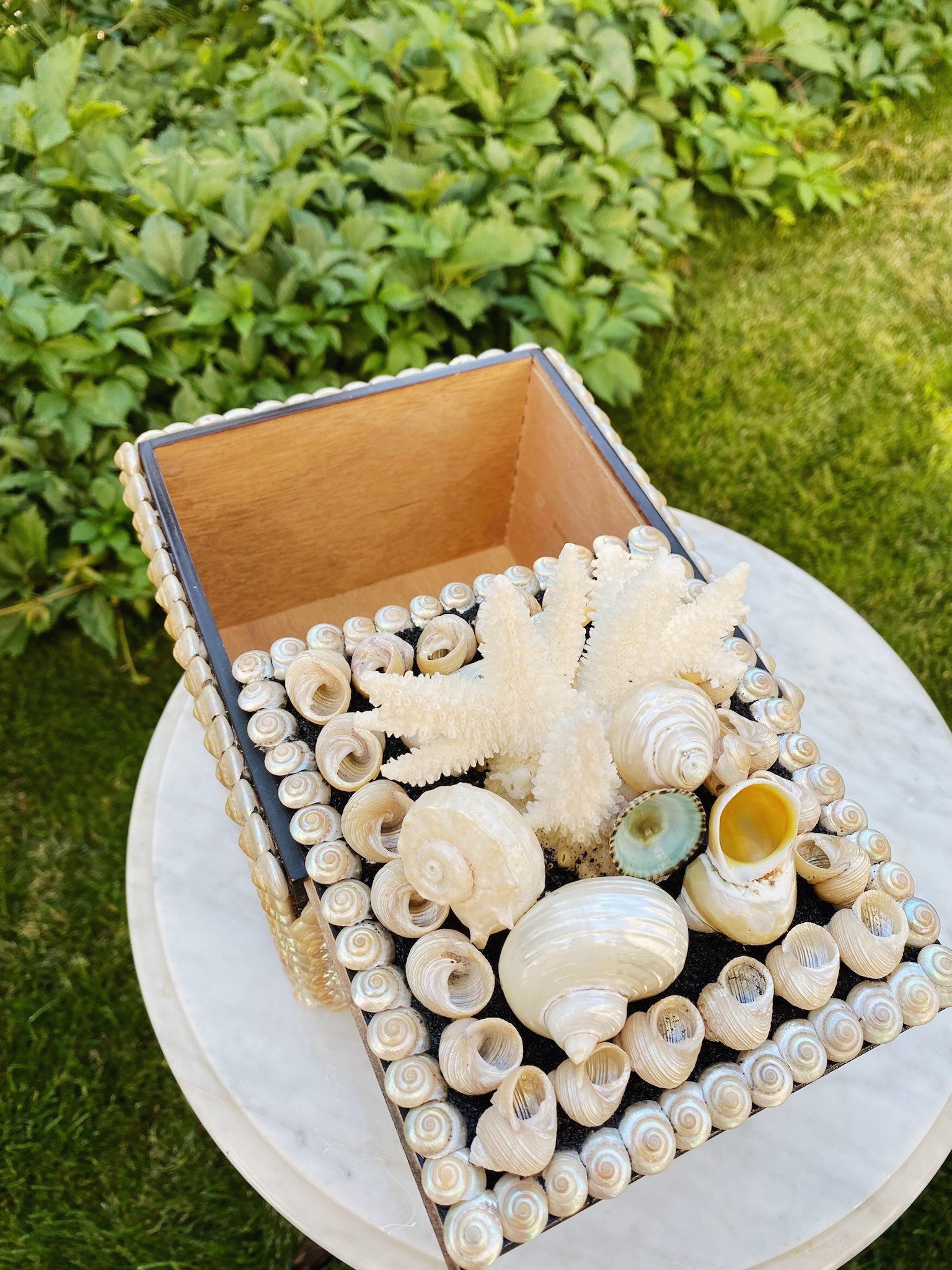 Custom Seashell Jewelry Box, Seashell Art, Decorative Box, Shell Art ...