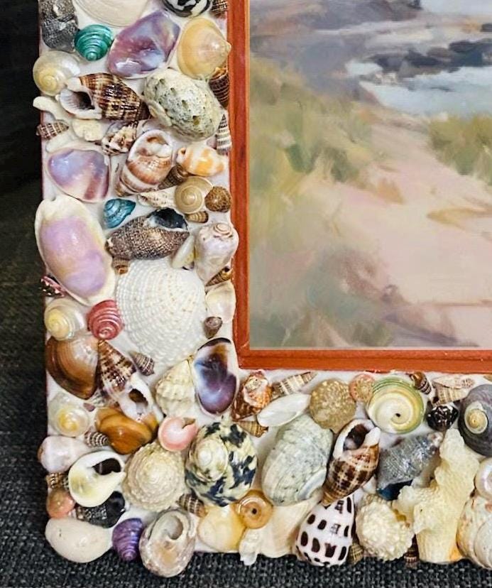 Seashell Picture Frame, Seashell Art, Decorative Shell Frame, Shell Art ...