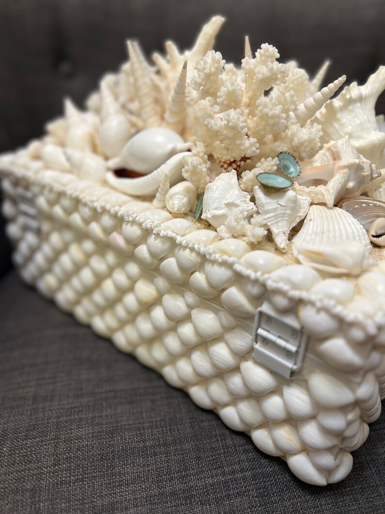 Custom Seashell Jewelry Box, Seashell Art, Decorative Box, Shell Art ...
