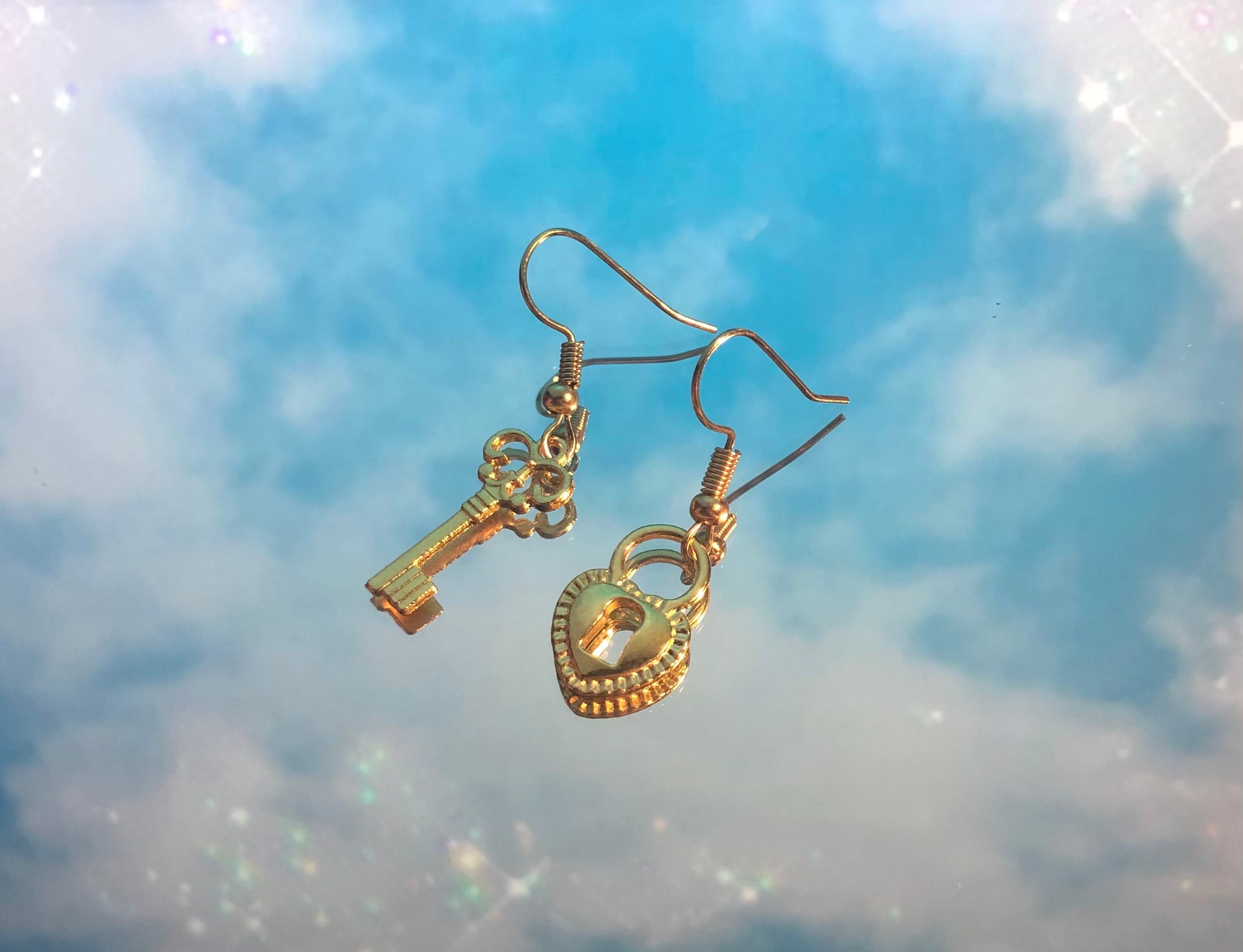 Nisekoi Anime Inspired Lock and Key Earrings - Etsy