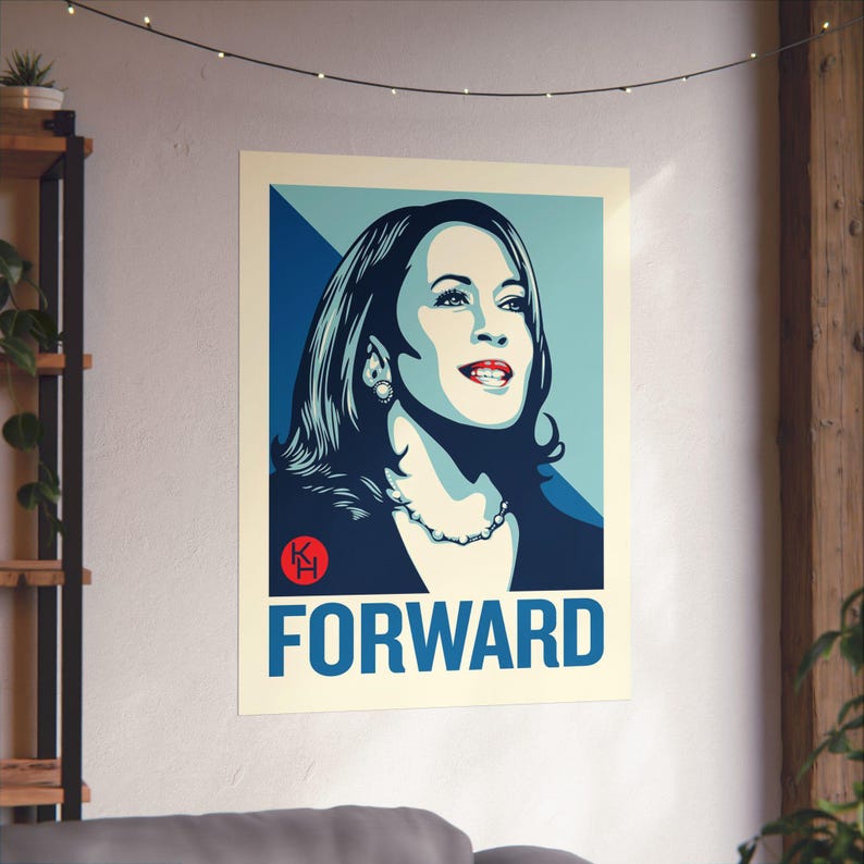 Kamala Forward Poster, Kamala Harris Forward Art, Forward With Kamala ...