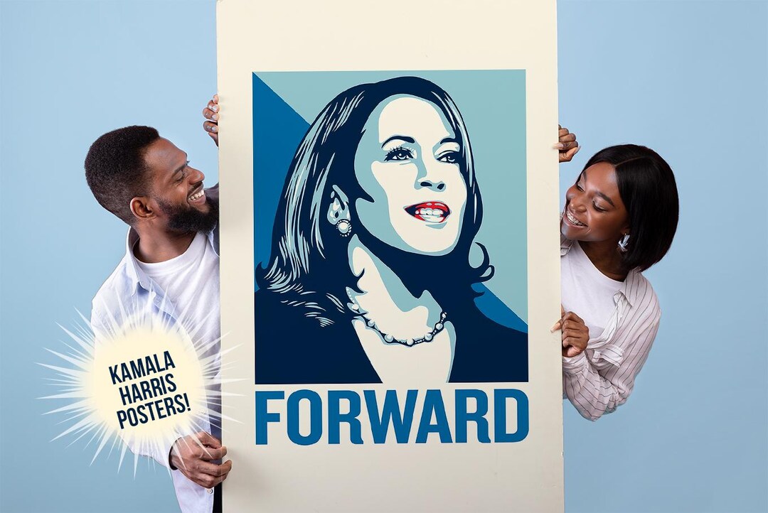 Kamala Forward Poster, Kamala Harris Forward Art, Forward With Kamala ...