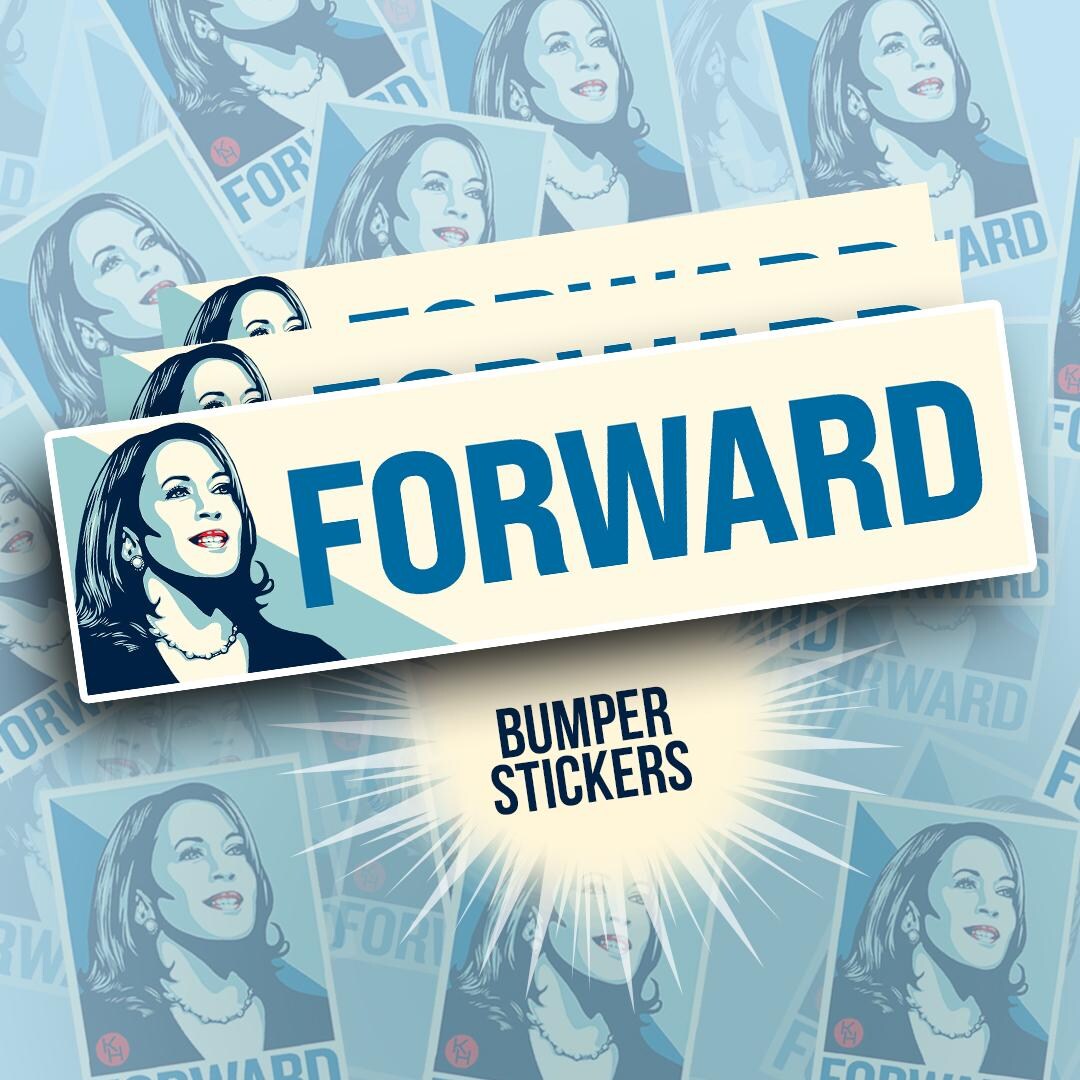 Kamala Forward Bumper Sticker, Kamala Harris Forward Art, Forward With ...