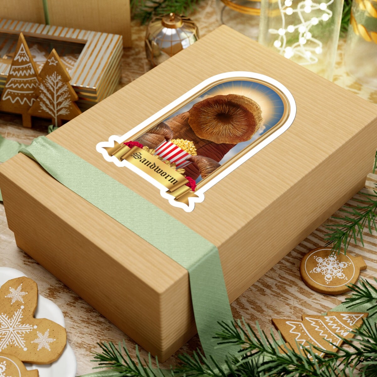 Sandworm Popcorn Bucket Prayer Candle Sticker, Sandworm Popcorn Bucket ...