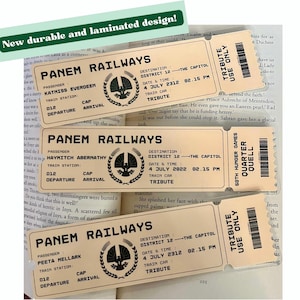 Hunger Games Inspired Bookmark, Panem Train Station Ticket, Sunrise on ...