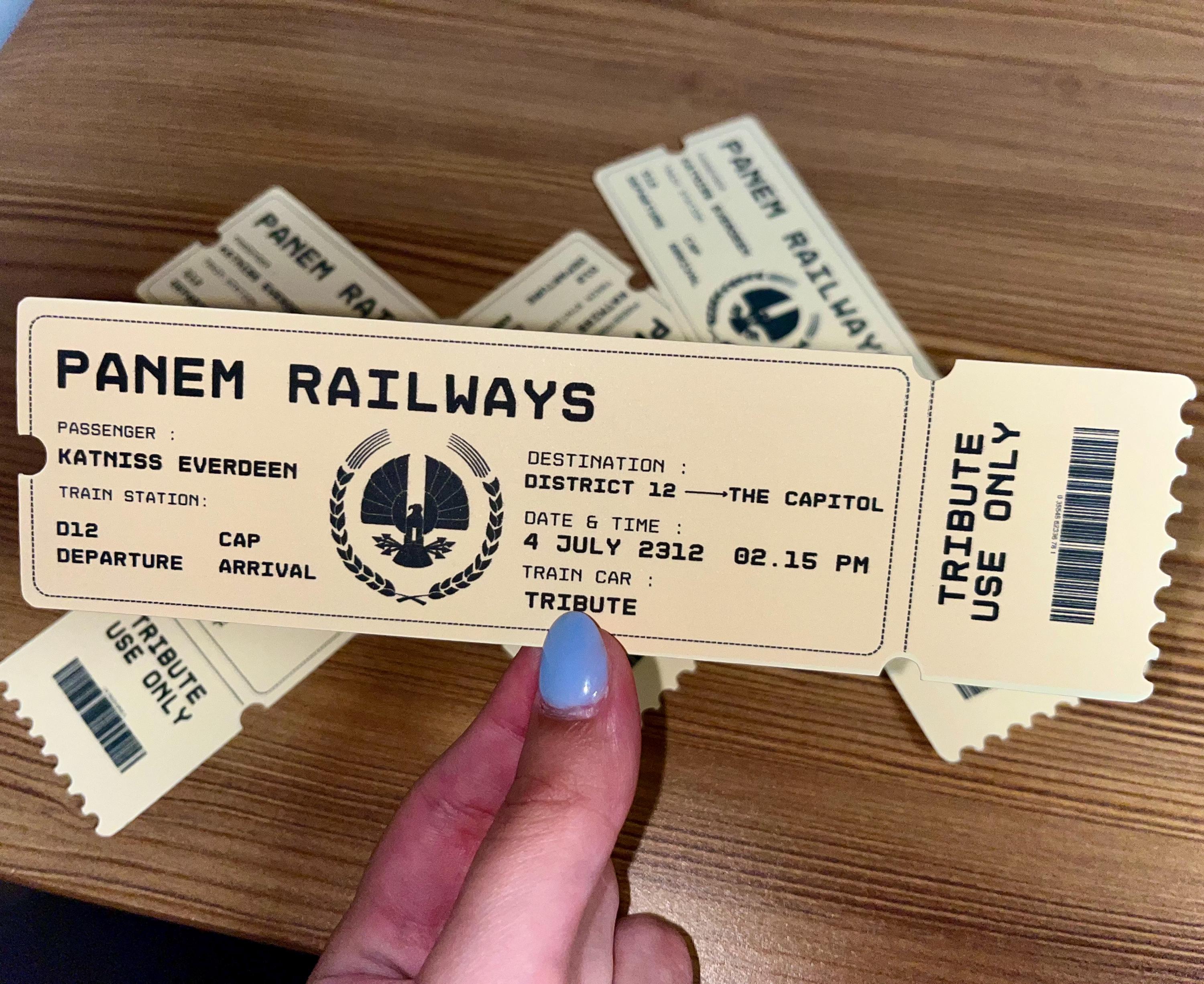 Hunger Games Inspired Bookmark, Panem Train Station Ticket, Sunrise on ...