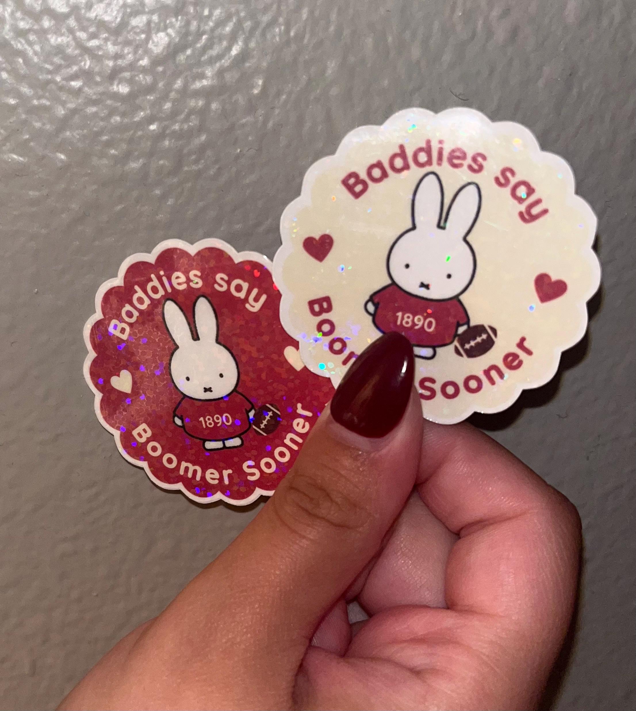 Boomer Sooner Sticker Decal for Oklahoma Fans Cute Miffy Bunny Inspired ...