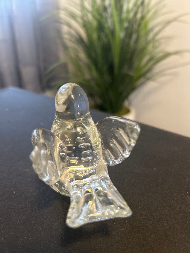 Vintage Clear Glass Bubble Bird Paper Weight - Etsy