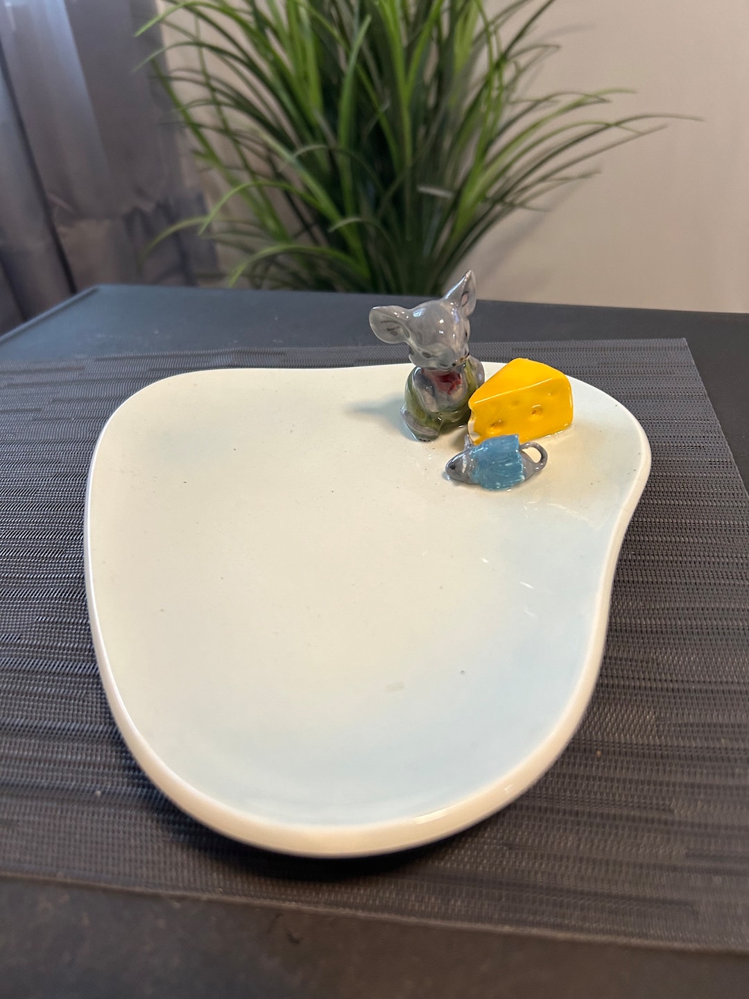Vintage Rare Ceramic Dish With Mice and Cheese Molds Displayed on Dish ...