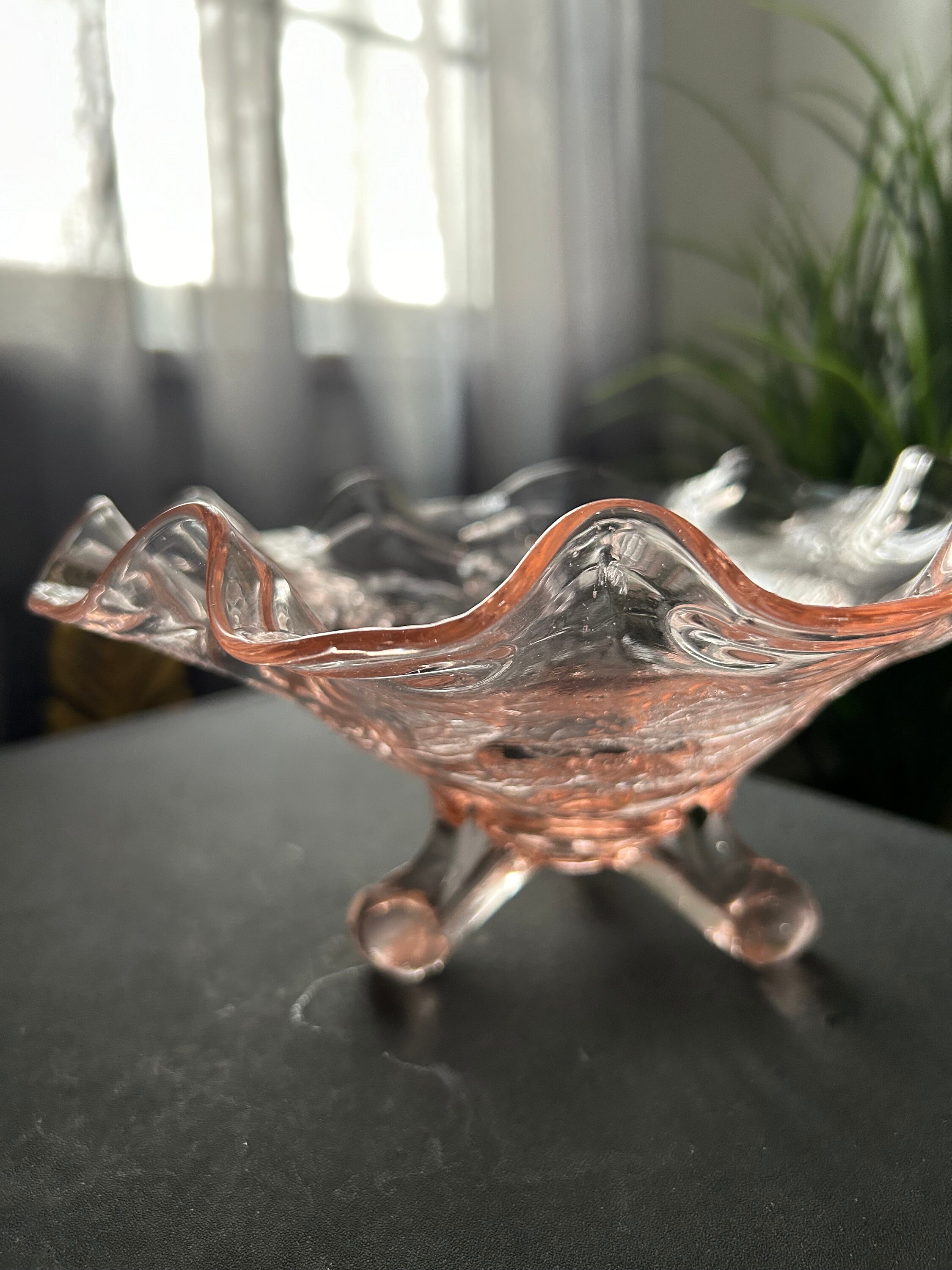Pink Depression Glass Fluted Cherry Tree Pattern Fruit Bowl - Etsy