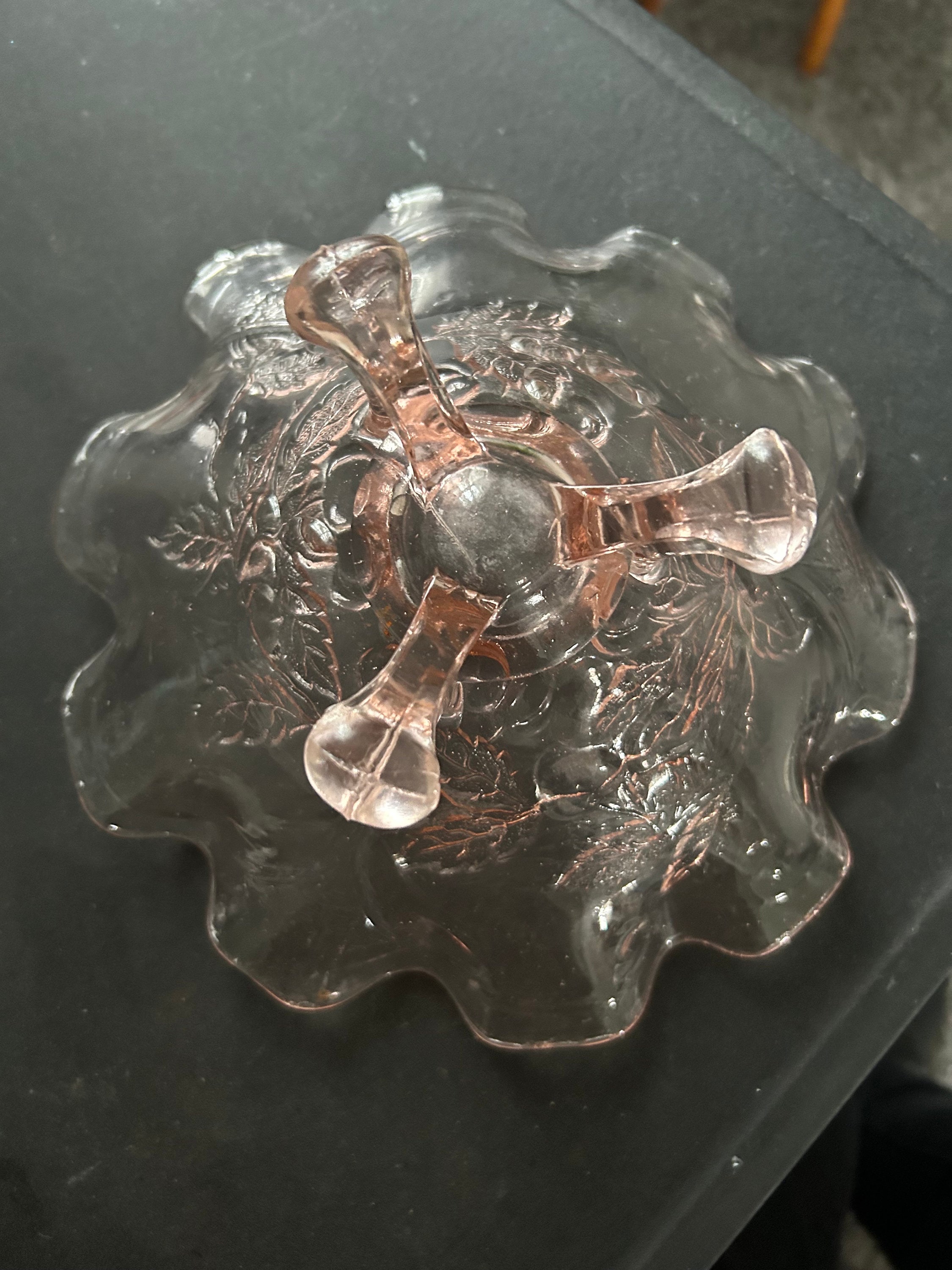 Pink Depression Glass Fluted Cherry Tree Pattern Fruit Bowl - Etsy