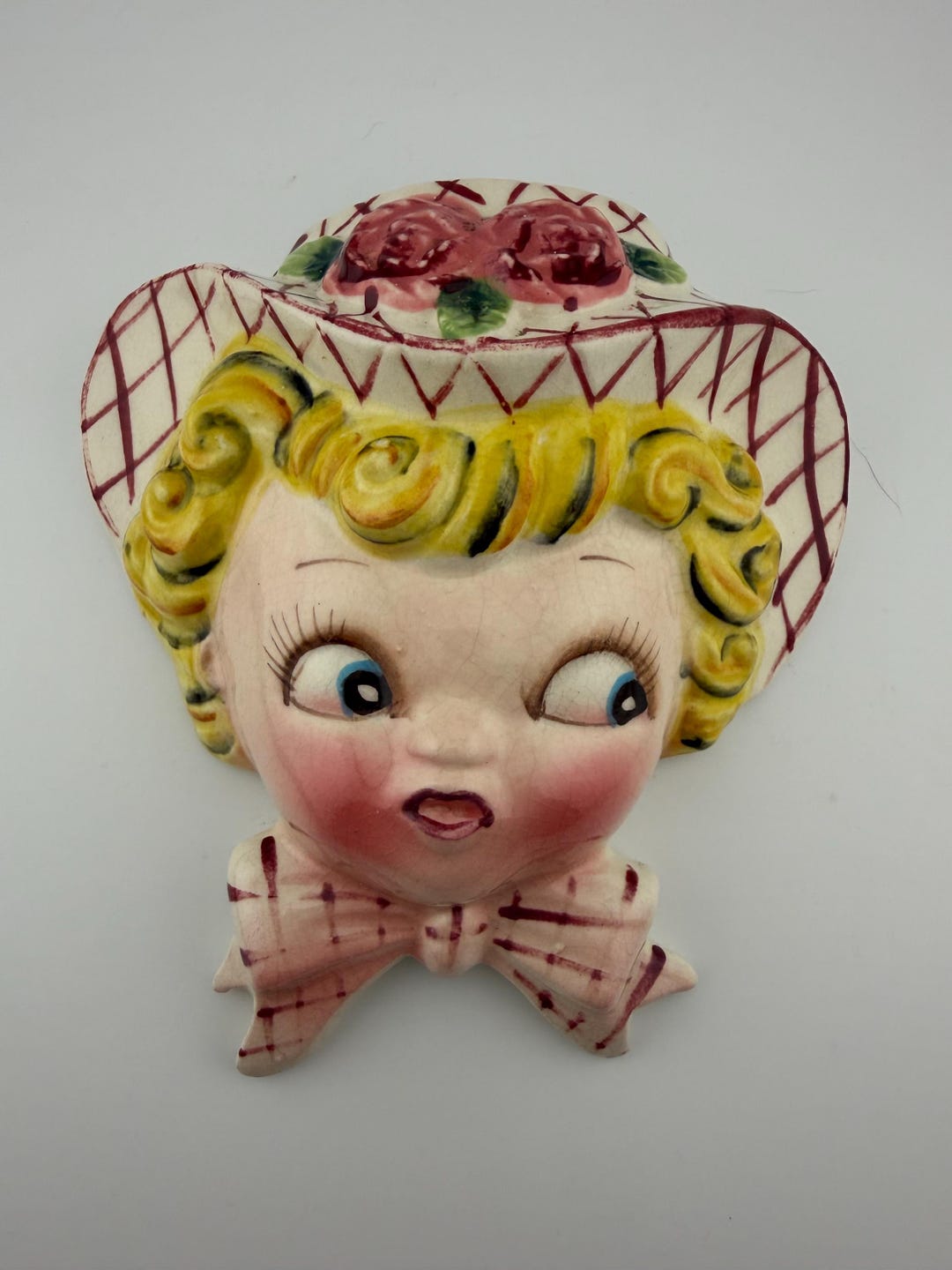 Vintage 1950’s Lefton Miss Dainty Wall Pocket Planter. Rare Find! - Etsy