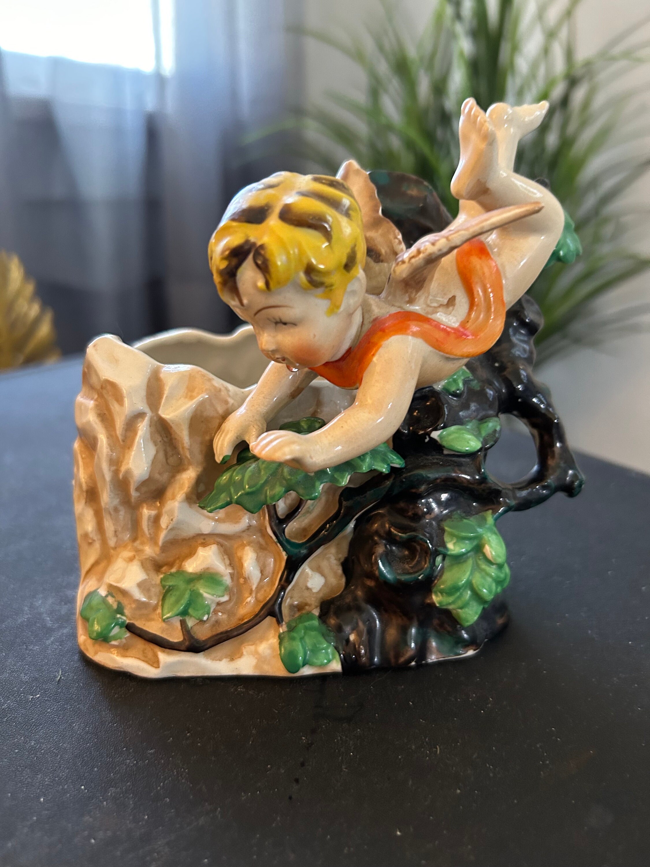 Vintage Occupied Japan Cherub Planter. Rare Find! - Etsy