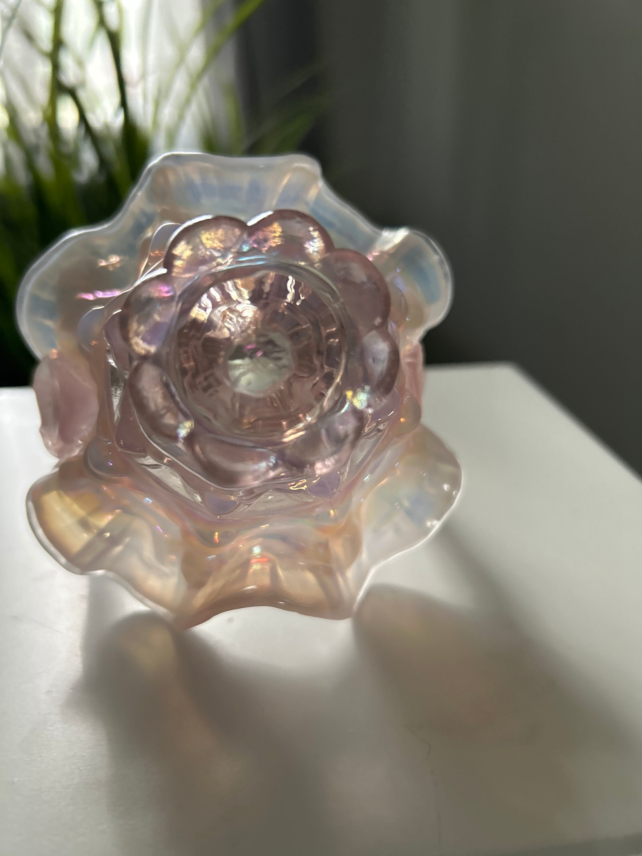 Fenton Glass Pink Opalescent Lamb Tongue Basket With Twisted Handle - Etsy