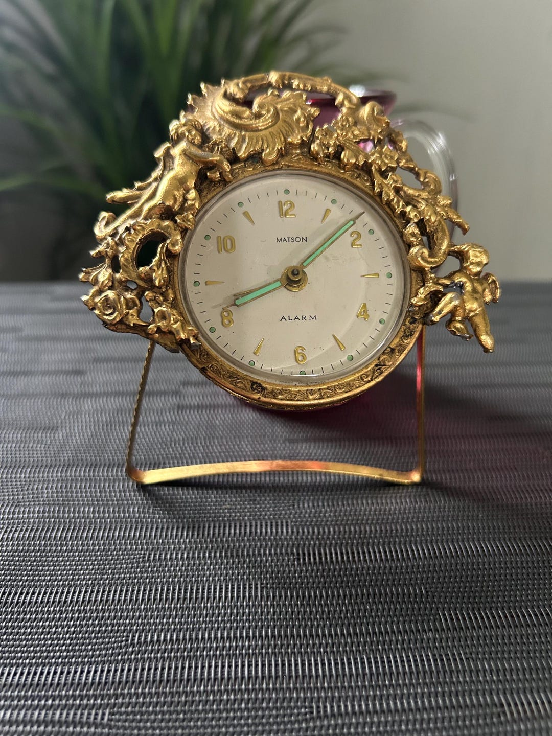 Vintage Matson Alarm Clock Hollywood Regency Style Mid Century Cherub ...