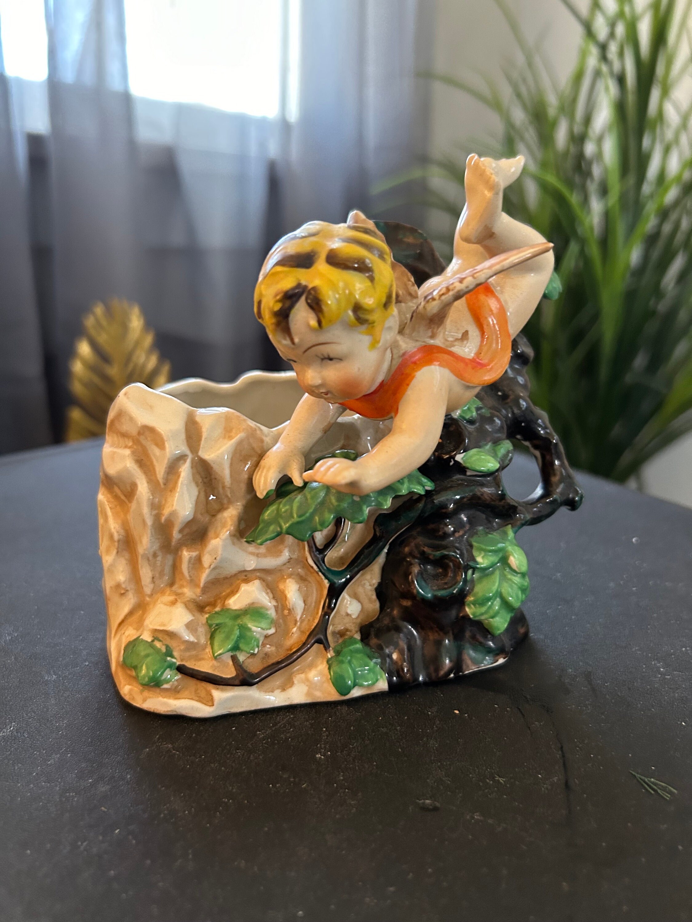 Vintage Occupied Japan Cherub Planter. Rare Find! - Etsy
