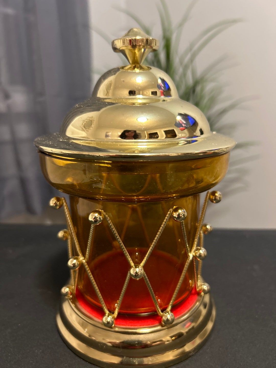 Vintage Schmid Gllass Drum Music Box Candy Dish Made in Japan - Etsy