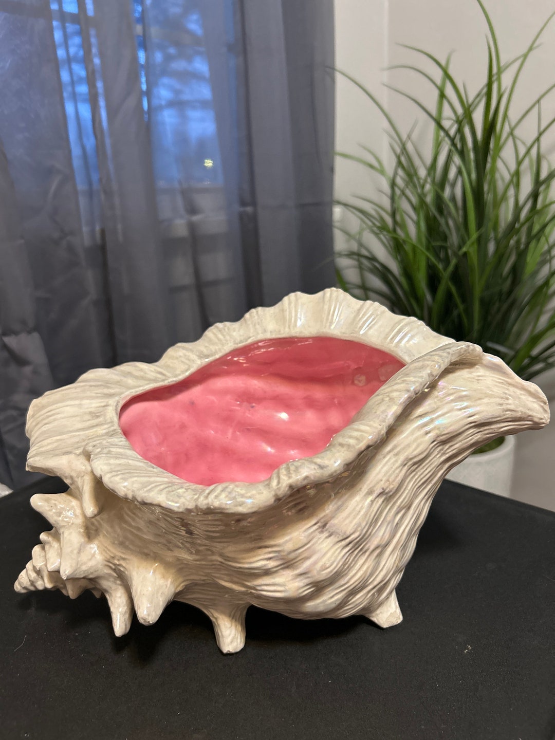 Vintage Coastal Ceramic Conch Shell Cache Pot - Etsy