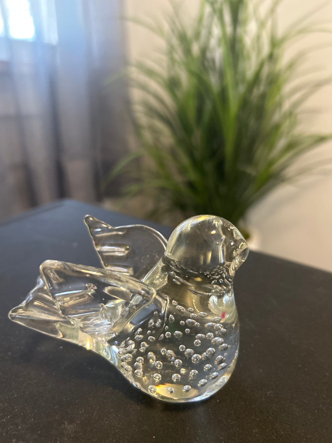 Vintage Clear Glass Bubble Bird Paper Weight - Etsy