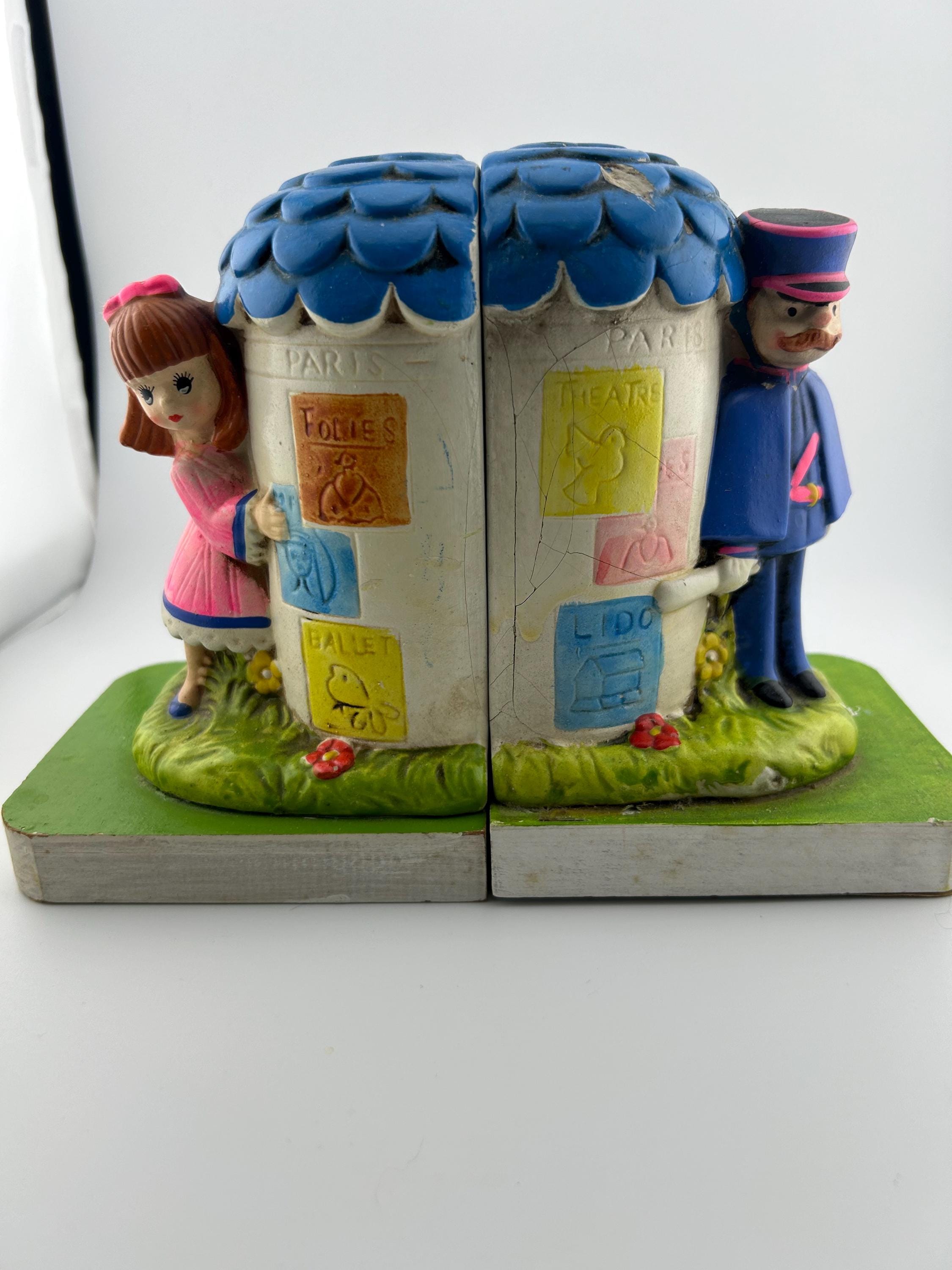 Vintage Paris Storybook Bookends 1960s Made in Japan. Police Officer ...