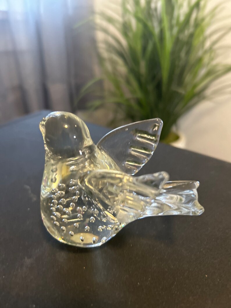 Vintage Clear Glass Bubble Bird Paper Weight - Etsy