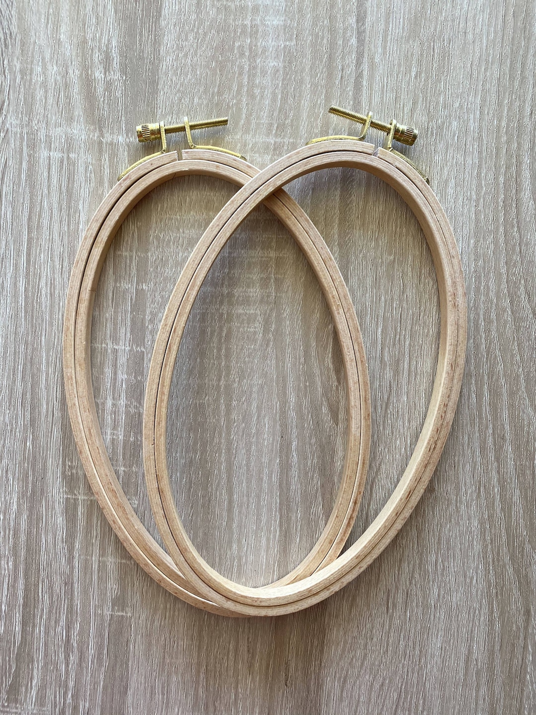 Oval Beechwood Embroidery Hoops, Wooden Embroidery Hoop With Brass ...