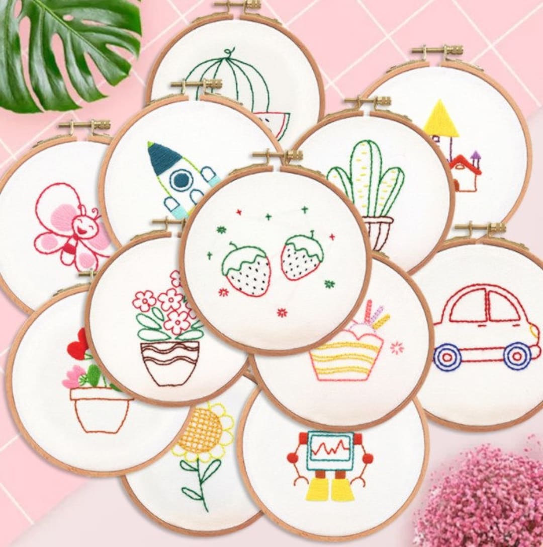 Kid's Embroidery Kit Beginner, Beginner Embroidery Kit, Modern ...
