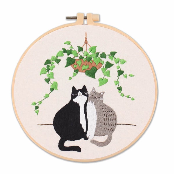 Cat Embroidery Kit - Etsy