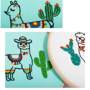 Alpaca Embroidery Kit Beginner, Beginner Embroidery Kit, Modern ...