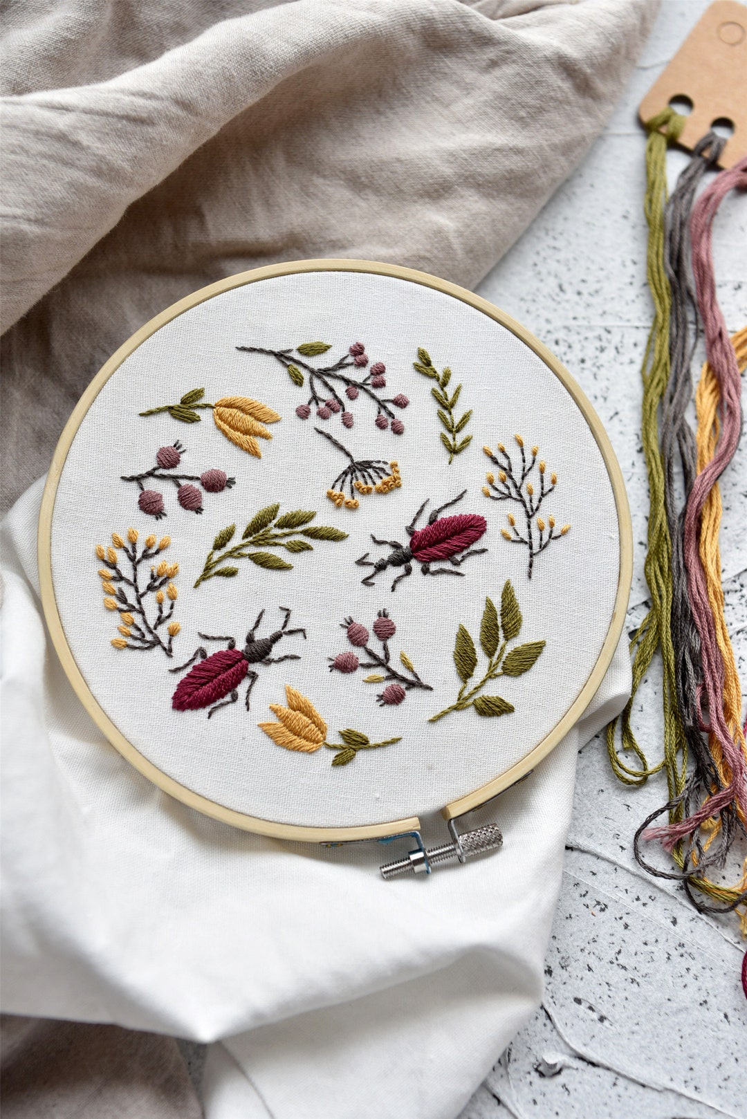 Embroidery Kit for Beginner Floral | Beginner Embroidery Kit, Cross ...