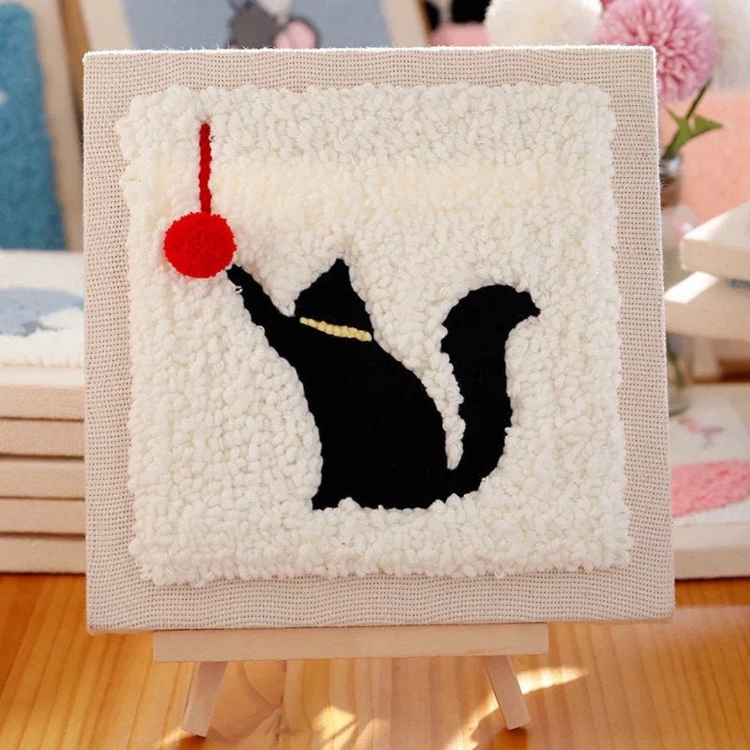 Cat Punch Needle Kit for Beginner, Beginner Punch Needle Kit With ...